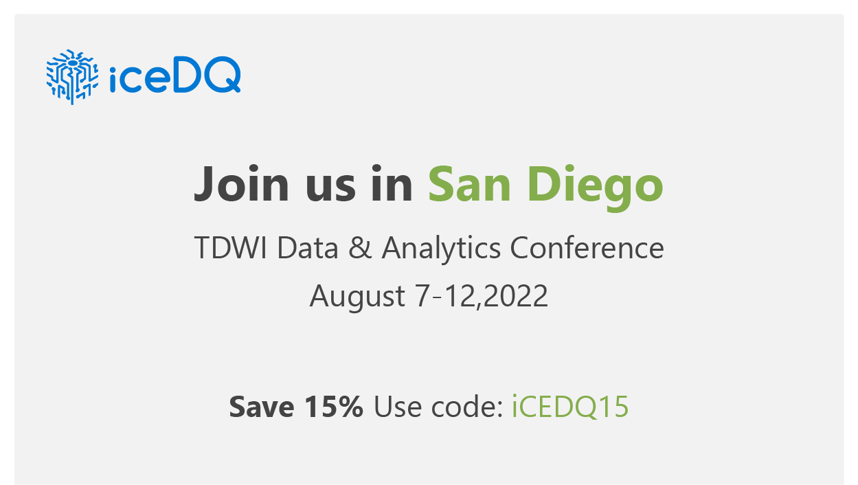 iceDQ to Sponsors & Present at TDWI San Diego Conference 2022